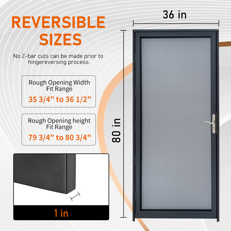 security screen door sizes