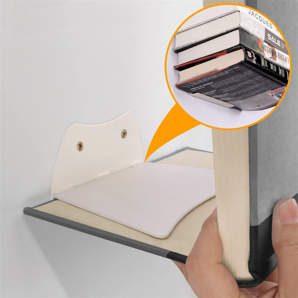 Rebrilliant Invisible Floating Bookcase, Heavy-Duty Steel Bookrack ...