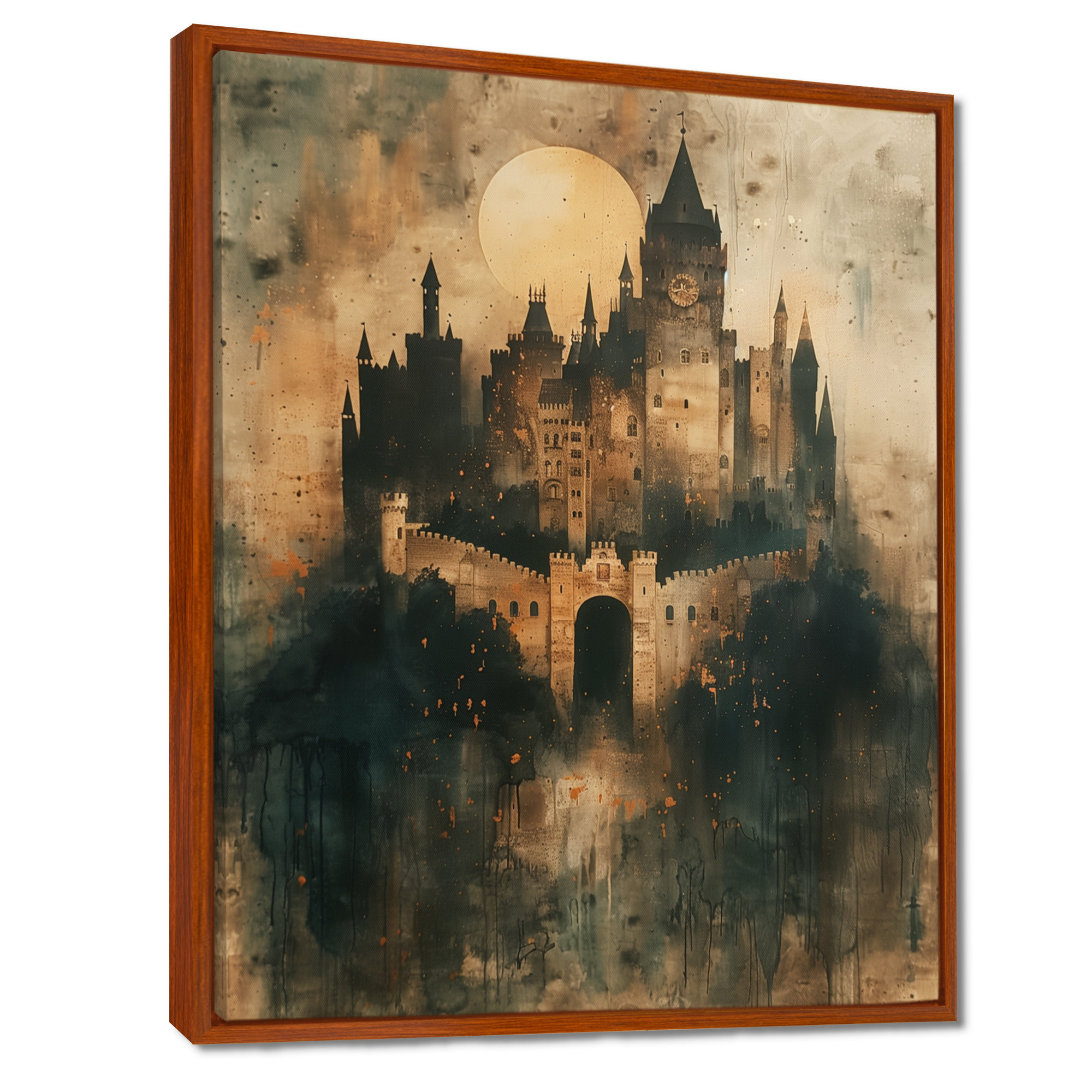 Design Art Vintage Vampire Fortress Castle I - Castles Wall Art | Wayfair
