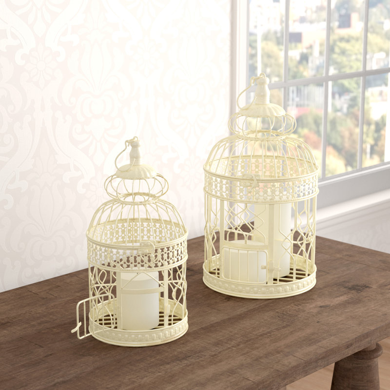 Ophelia & Co. 2 Piece Pawlowski Decorative Metal Bird Cage Set ...