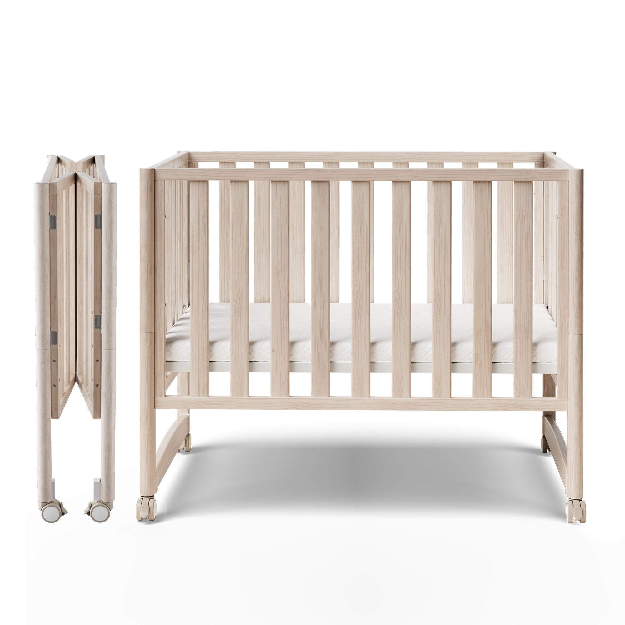 George Oliver 6-In-1 Portable Convertible Cradle To Mini Crib With ...