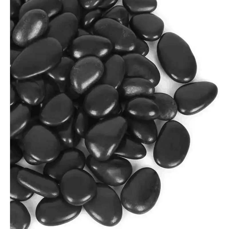 Ebern Designs 2 - 3 Inch Black Polished River Pebbles For Garden & Home ...