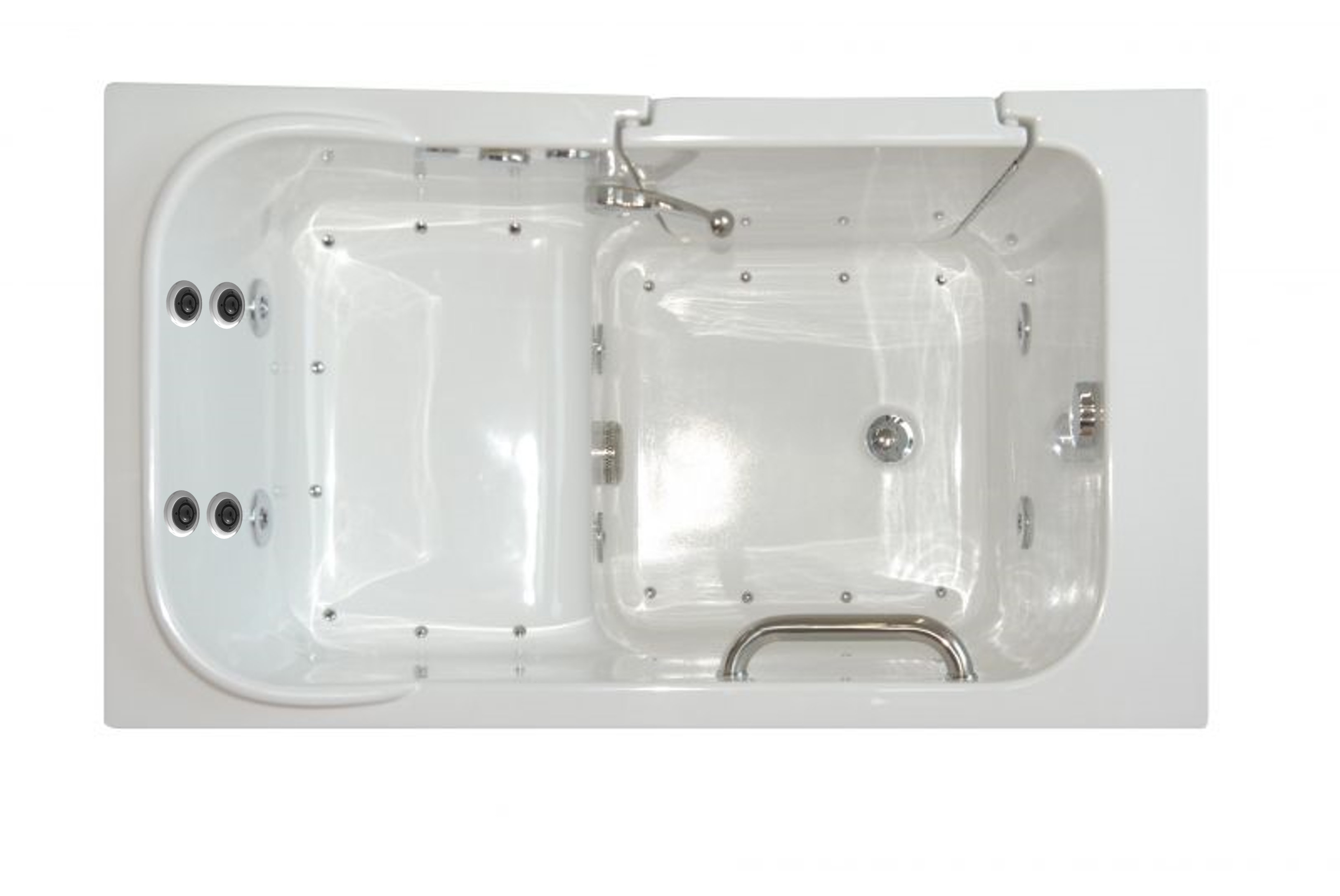 Avora Bath 48'' x 28'' Walk-in Fiberglass Bathtub with Faucet | Wayfair