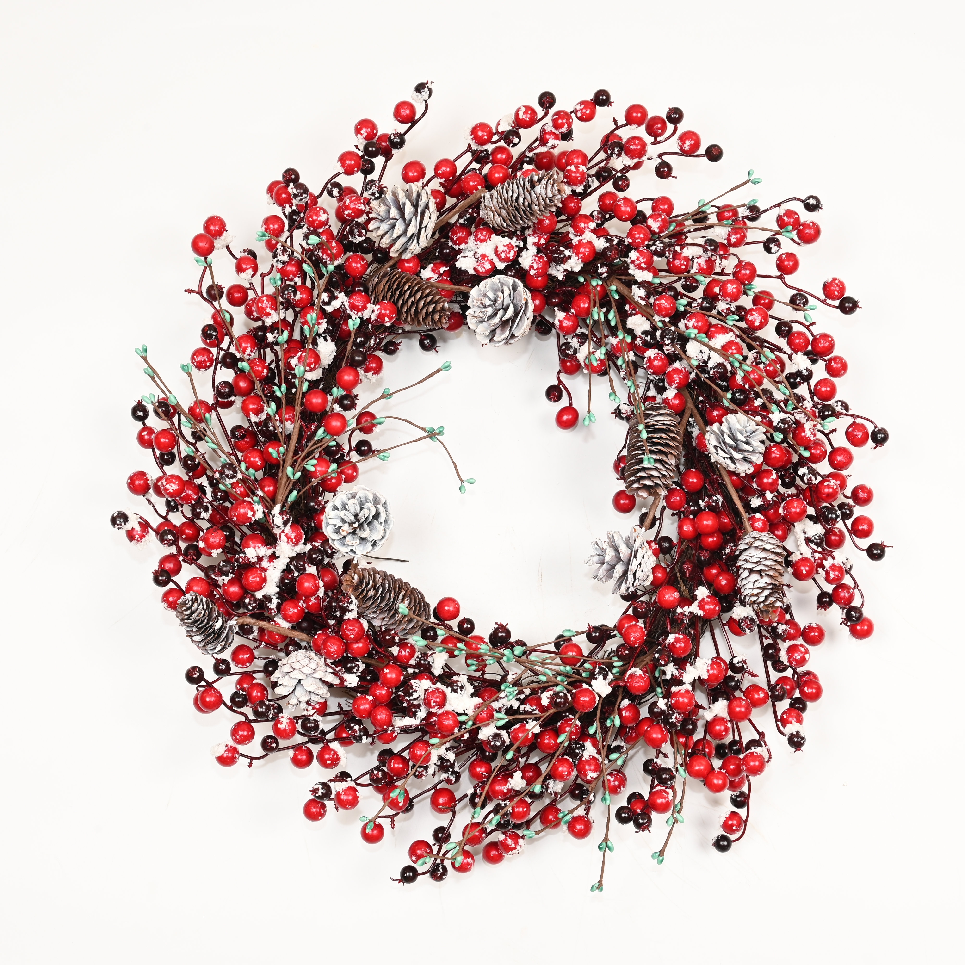Ophelia & Co. 24" Artificial Farmhouse Twig Pinecone Cedar Frozen Red ...