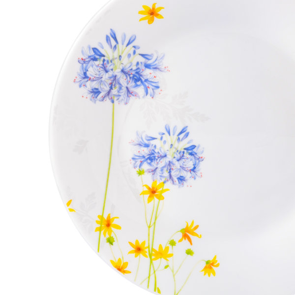Gibson Home Ultra Break Resistant 18 Piece Dinnerware Set, Blue Floral ...