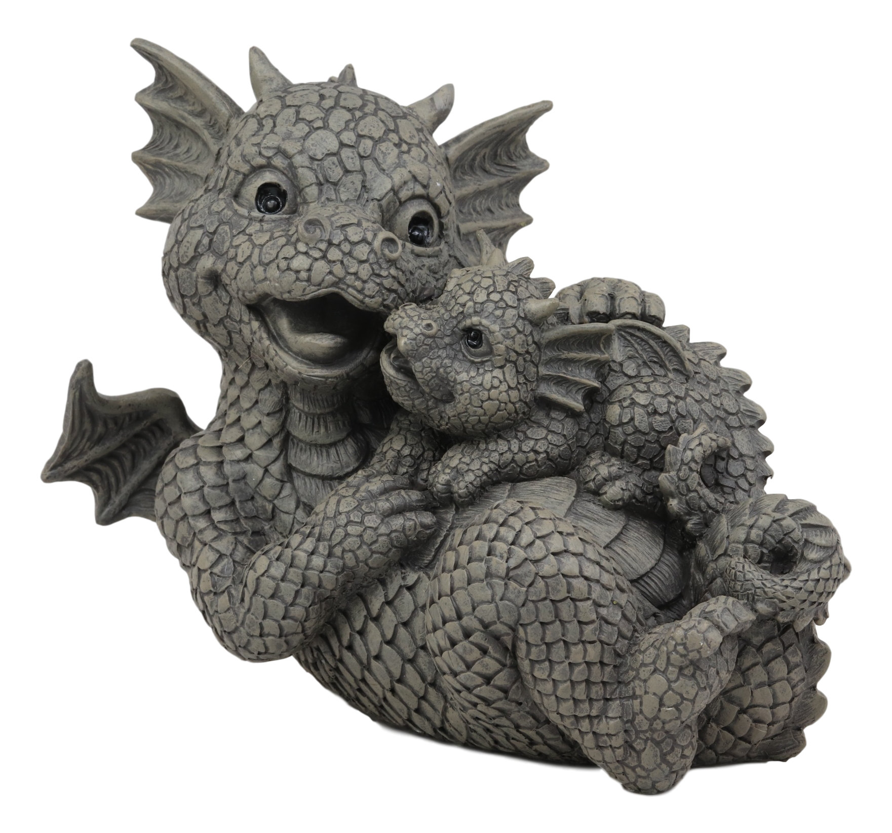 World Menagerie Qualana Whimsical Garden Dragon Family Time Statue ...