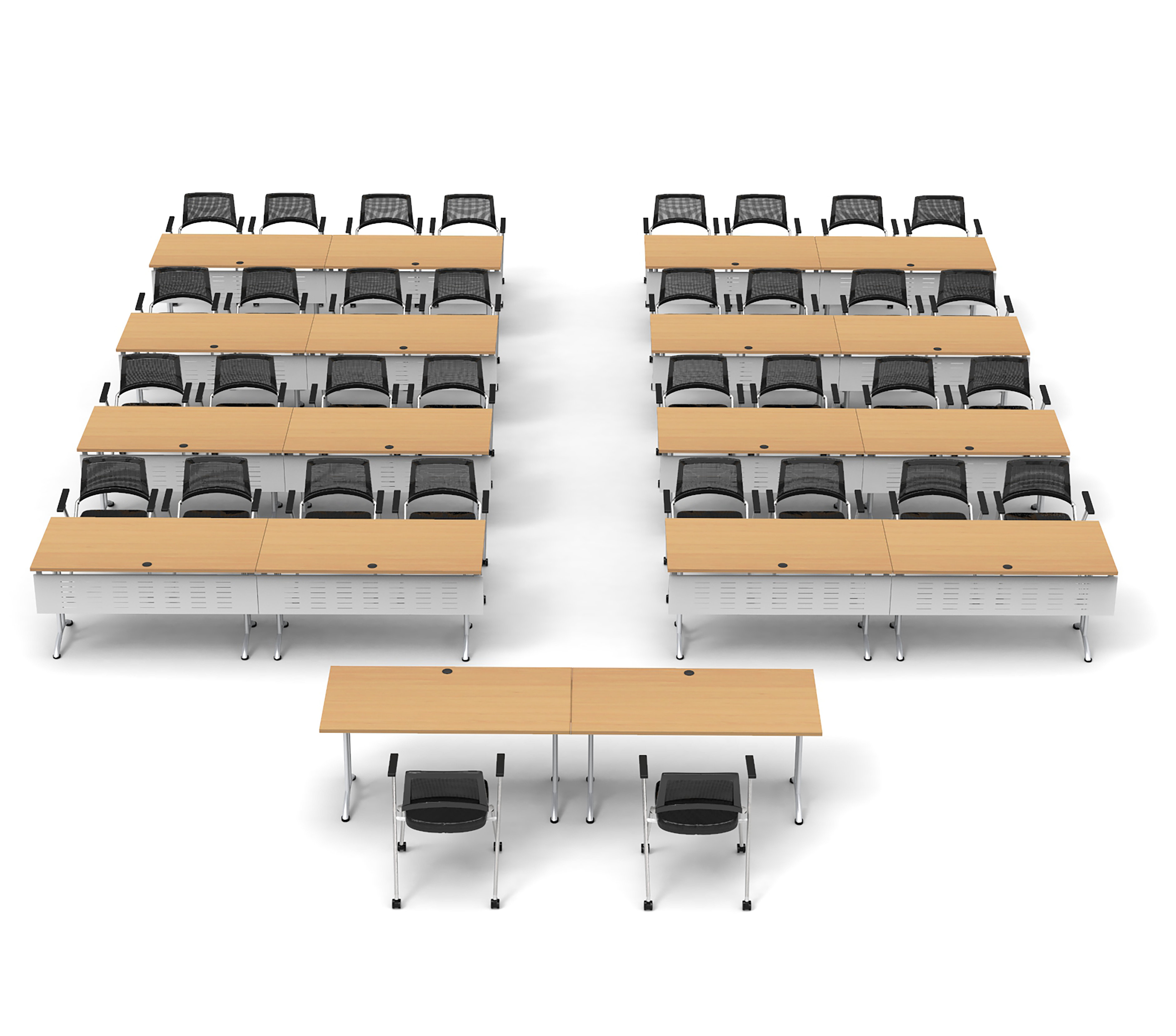 TeamWORK Tables 34 Person Training Meeting Seminar Tables with Modesty ...