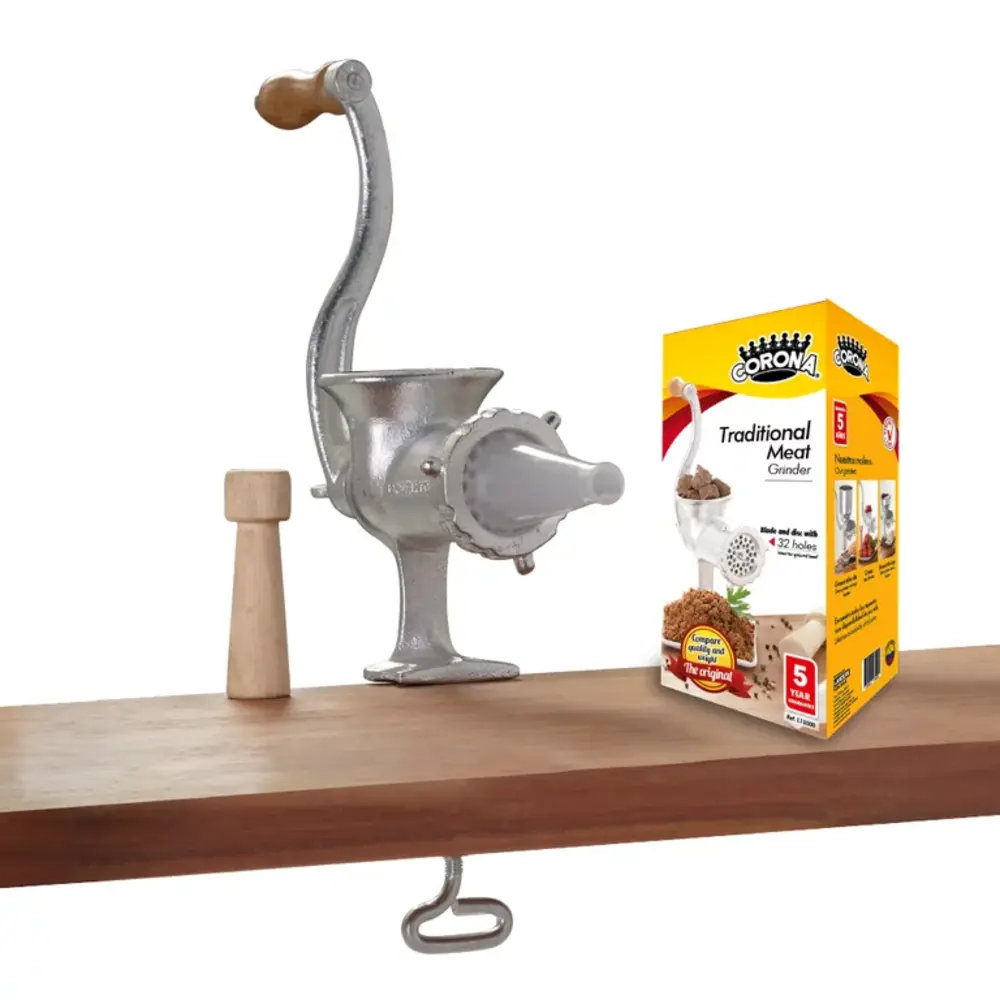 Corona Cast Iron Meat Grinder, Manual Meat Mill, Sausage Stuffer, Clamp ...