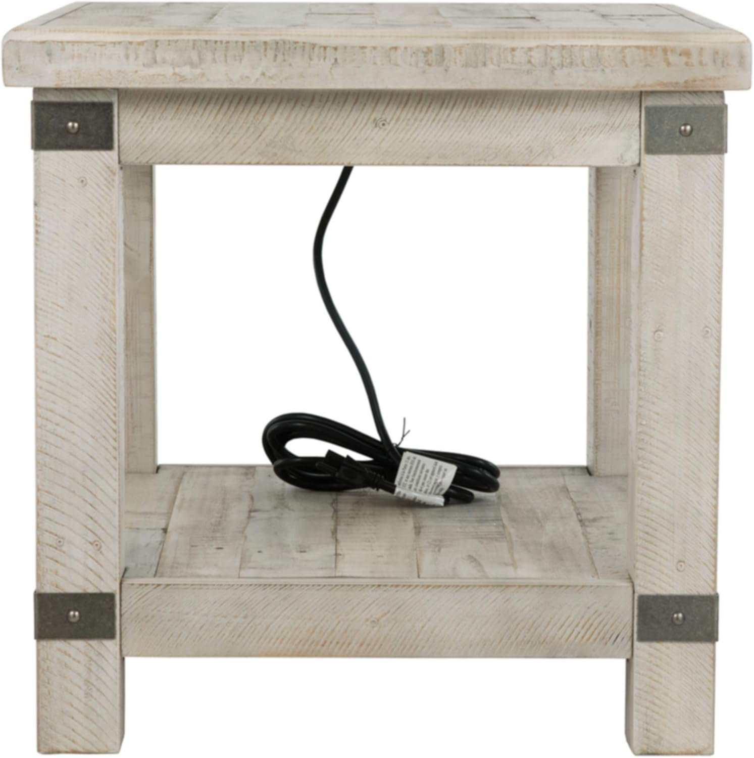 Gracie Oaks Farmhouse Style Rectangular End Table With Lower Shelf ...