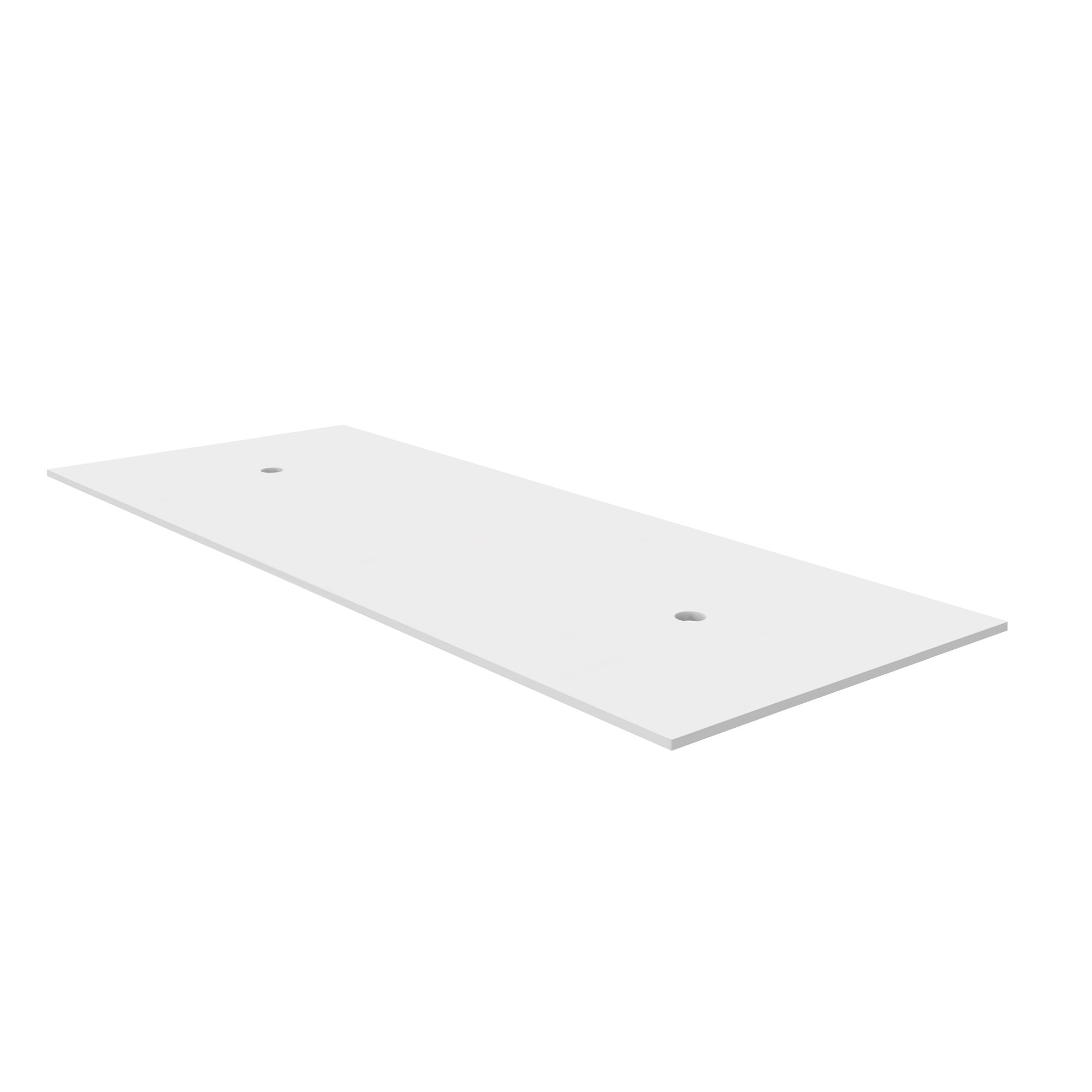 CastelloUSA Morden 60 Inch Wide White Countertop Solid Surface ...