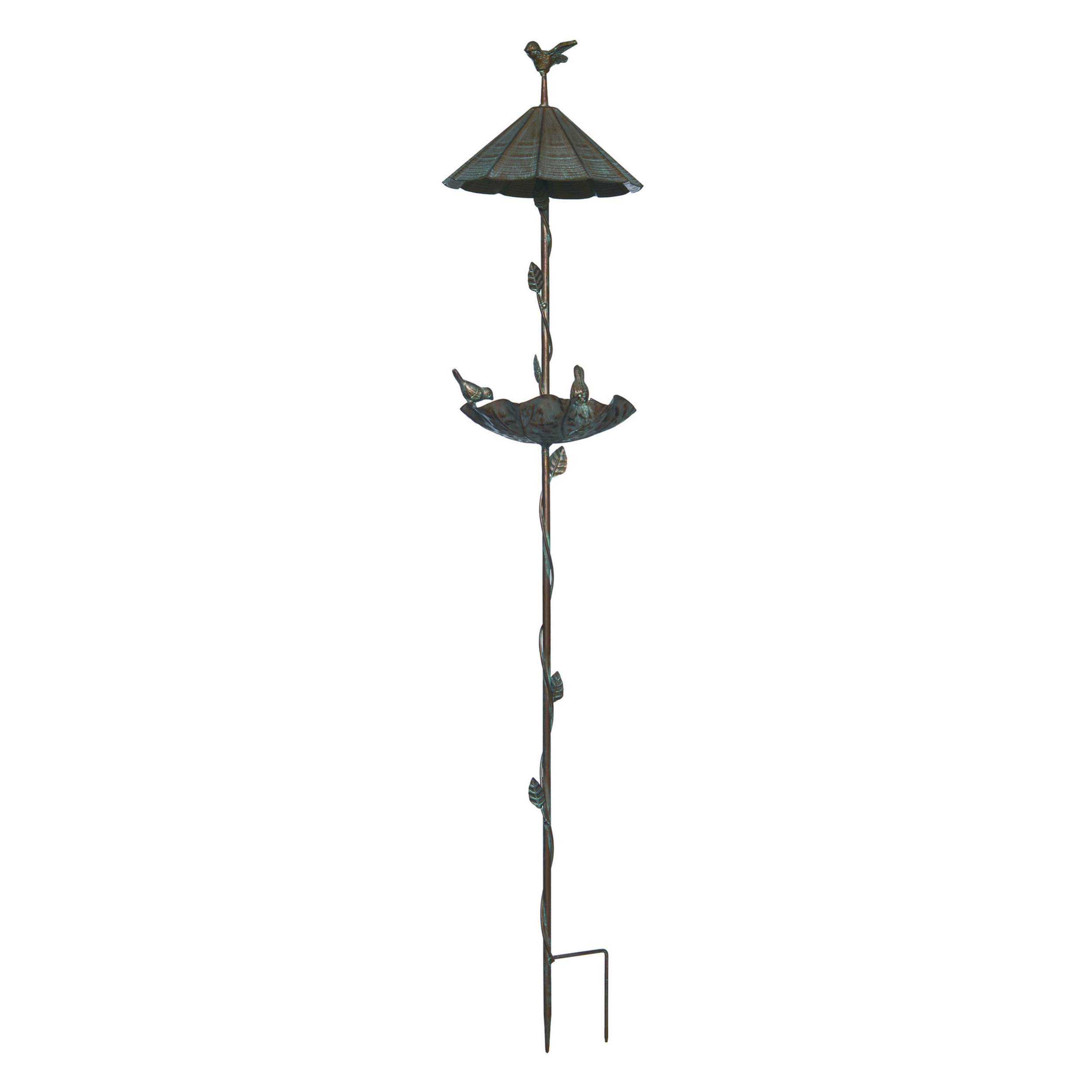 Arlmont & Co. Rodneisha Metal Umbrella Birdfeeder Garden Stake ...