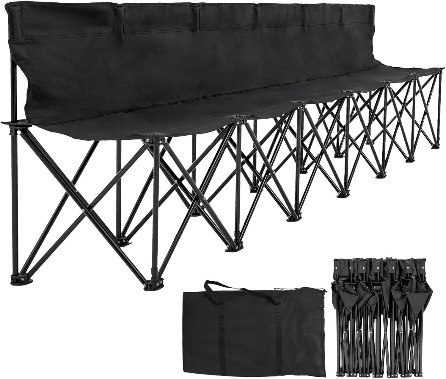 Arlmont & Co. Portable Folding Bench 6 Seat Soccer Benches For Team ...