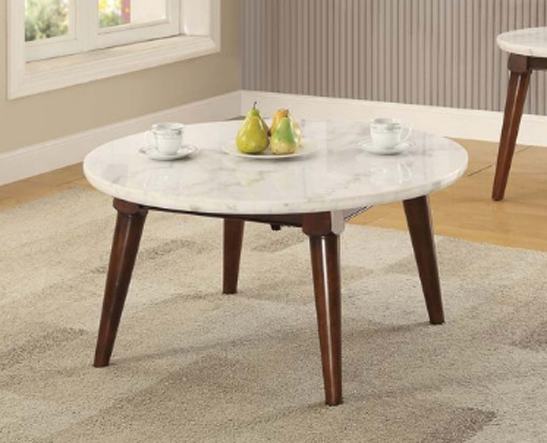 Wrought Studio™ Exquisite Round Coffee Table with Luxury Marble Top and ...