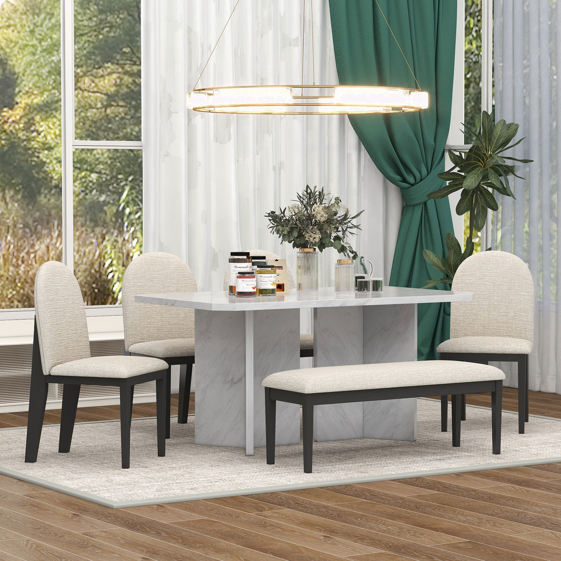 Latitude Run® Merredith 6-Piece Modern Style Dining Set,,dining room set,dinning table set | Wayfair
