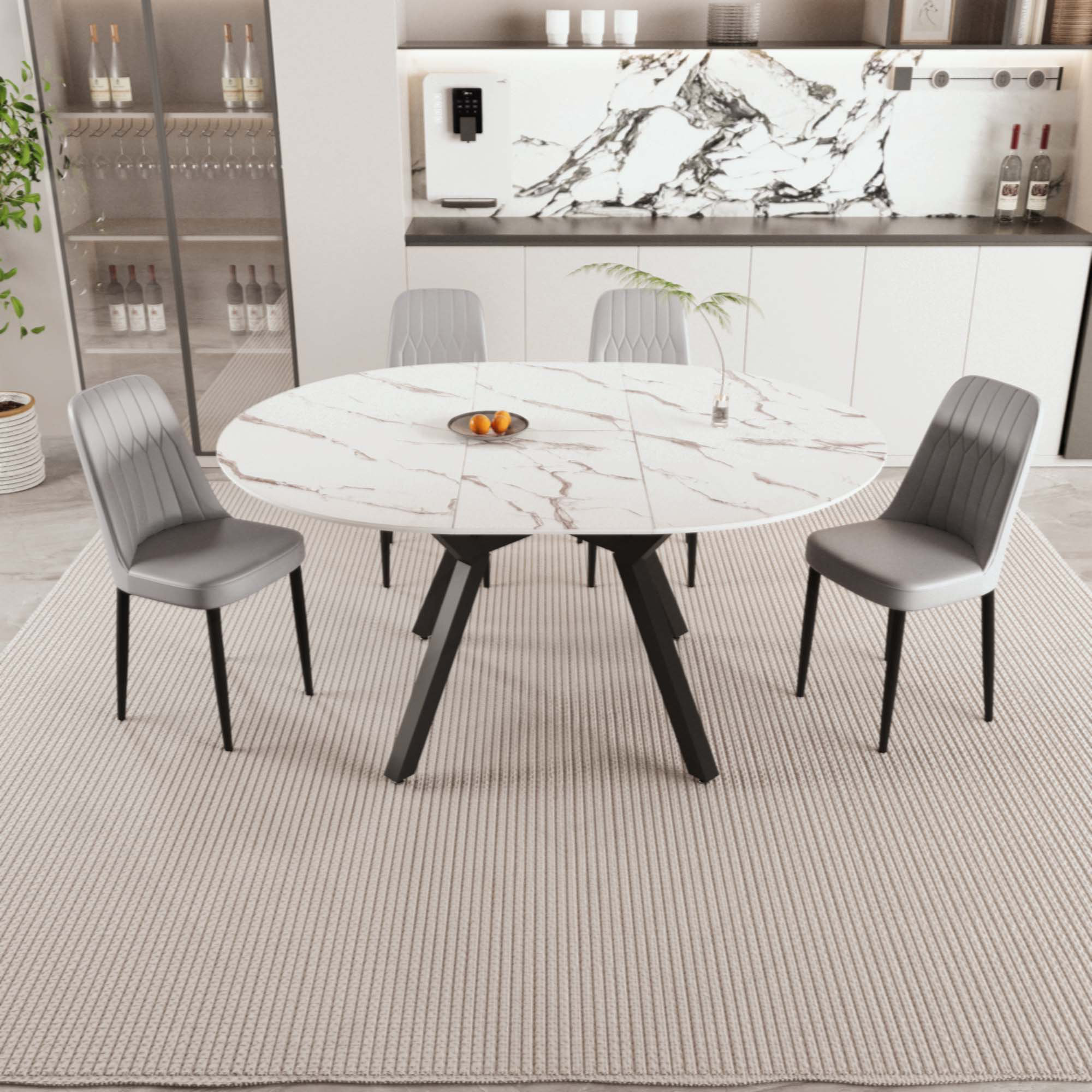 Latitude Run® Expandable Circular Dining Tables , Equipped With 4 PU ...