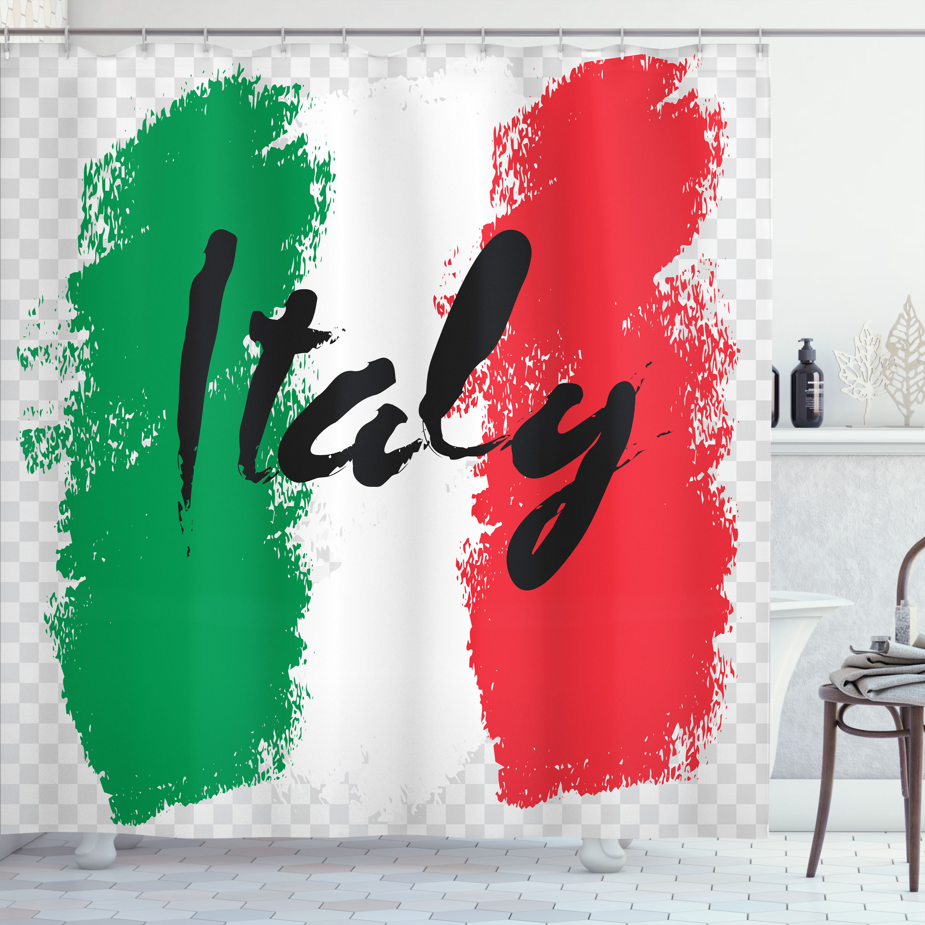 East Urban Home Italy Shower Curtain Italian Flag Colorful Grunge ...