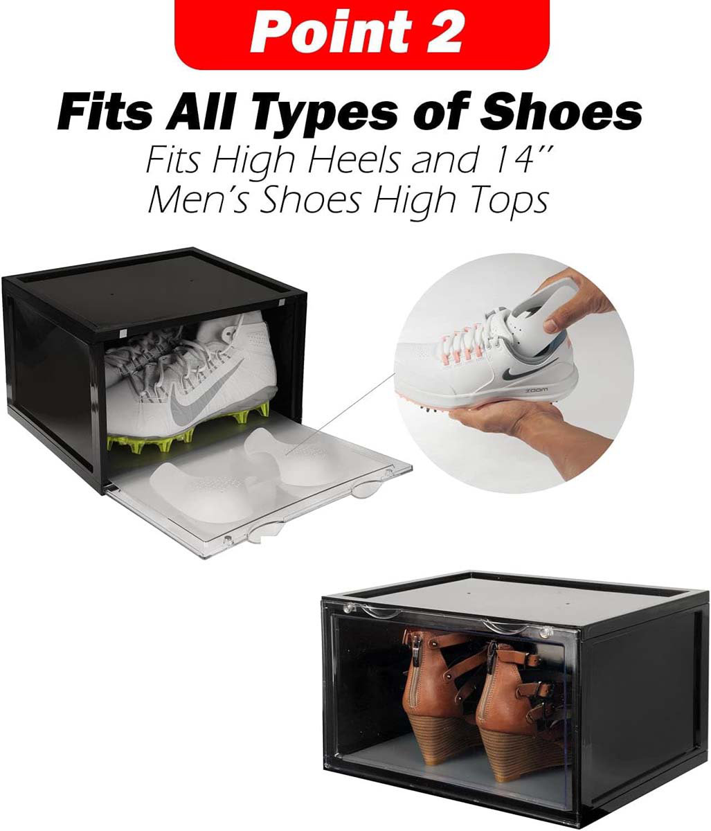 Brayden Studio Premium Shoe Storage Boxes - Clear Plastic Shoes Throne ...