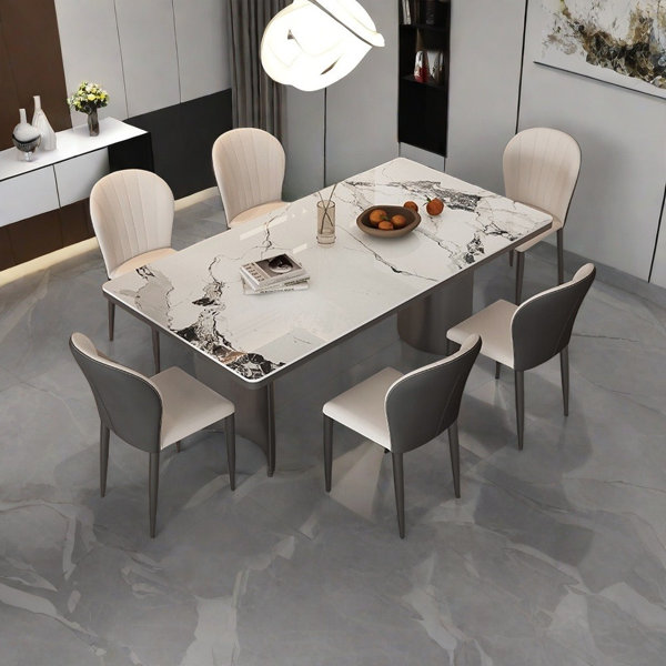 Graceful Nests Furnishings Rectangular modern simple dining table set ...