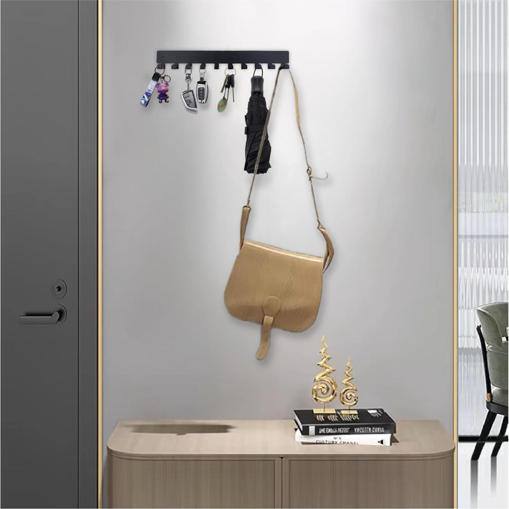 Ebern Designs Key Holder For Wall | Metal Key Holder Hooks Organizer ...