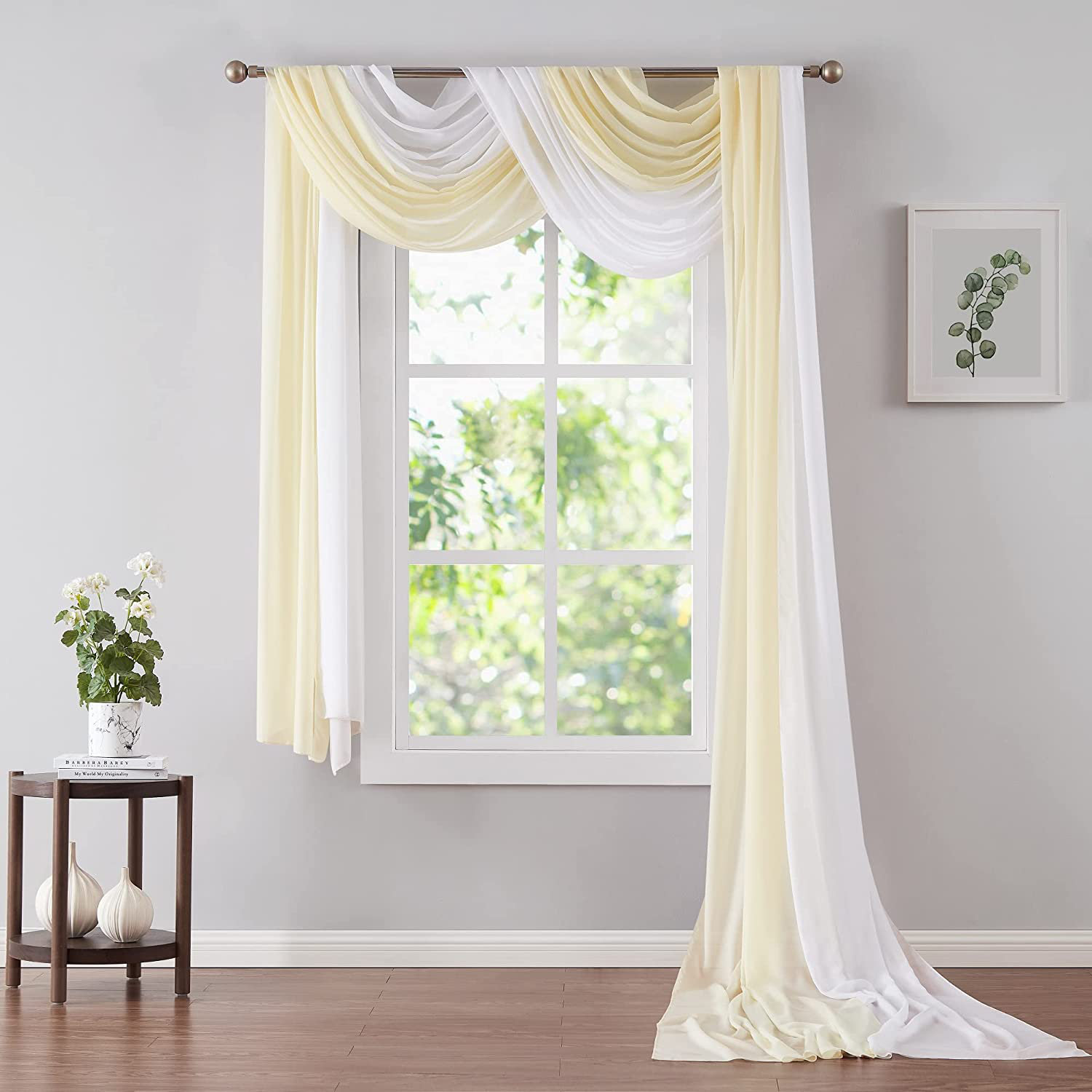 Eider & Ivory™ Candida Chiffon Solid Semi-Sheer Window Scarf & Reviews ...