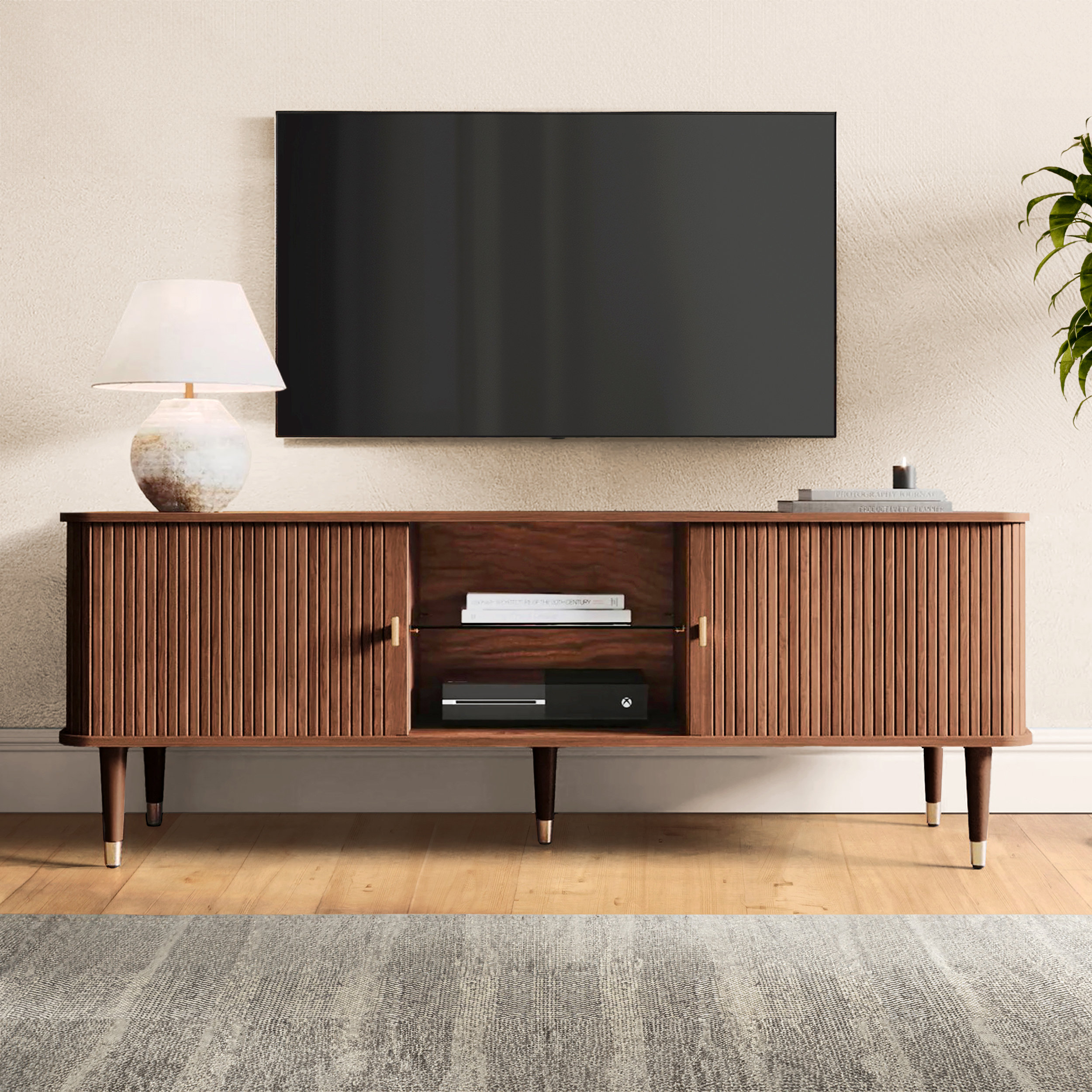 Corrigan Studio® Corrigan Studio Mandea 63" American Walnut TV Stand ...