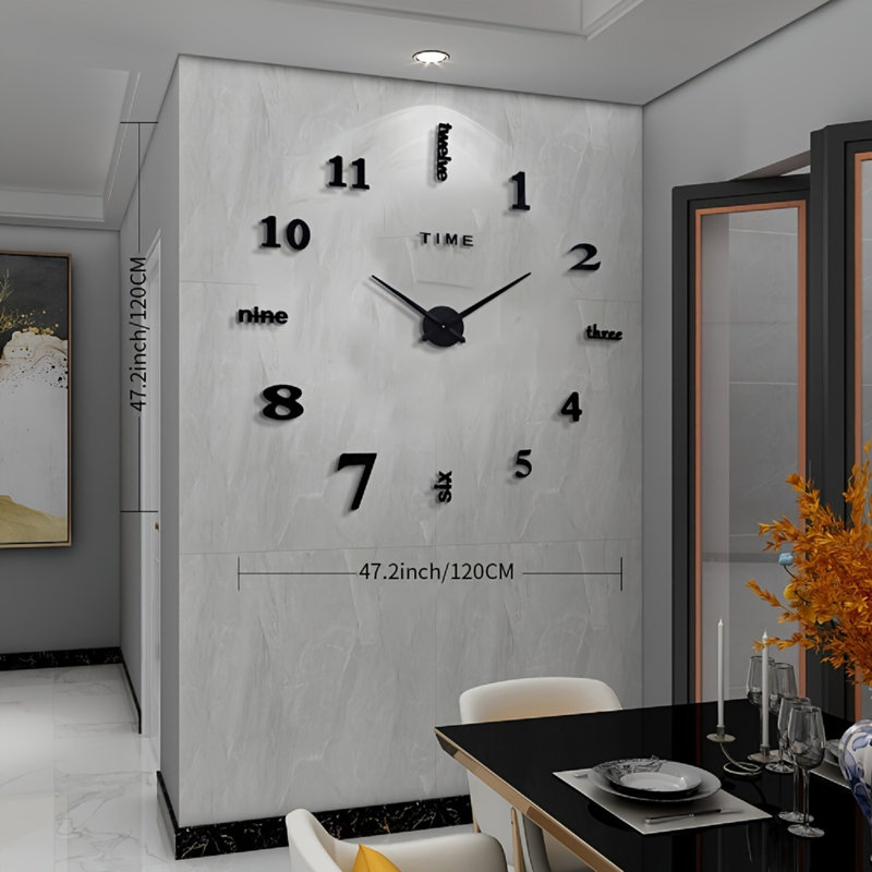 Ebern Designs Chockla Oversized 47.2" Wall Clock & Reviews | Wayfair