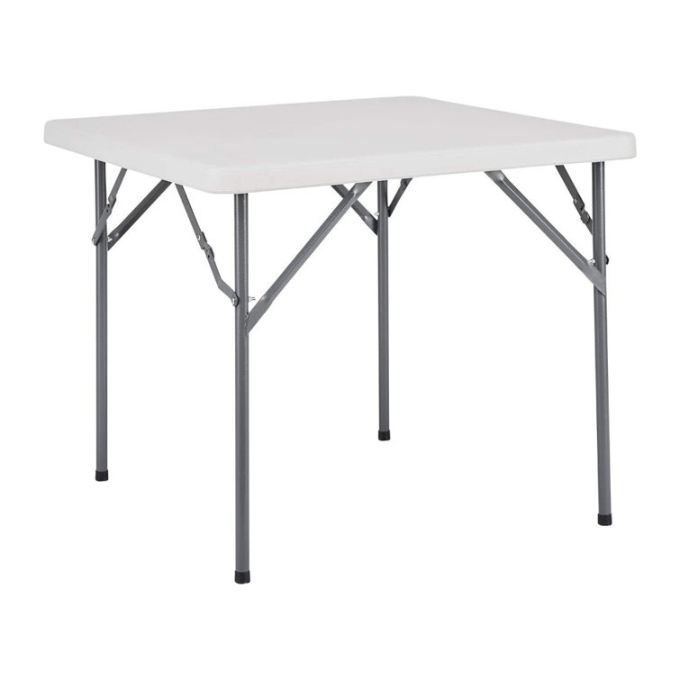 Arlmont & Co. Mirrum Resin Square Folding Card Table Multipurpose ...