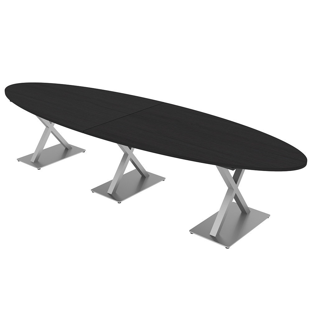Skutchi Designs, Inc. 12' Modular Oval Conference Table With X Bases ...
