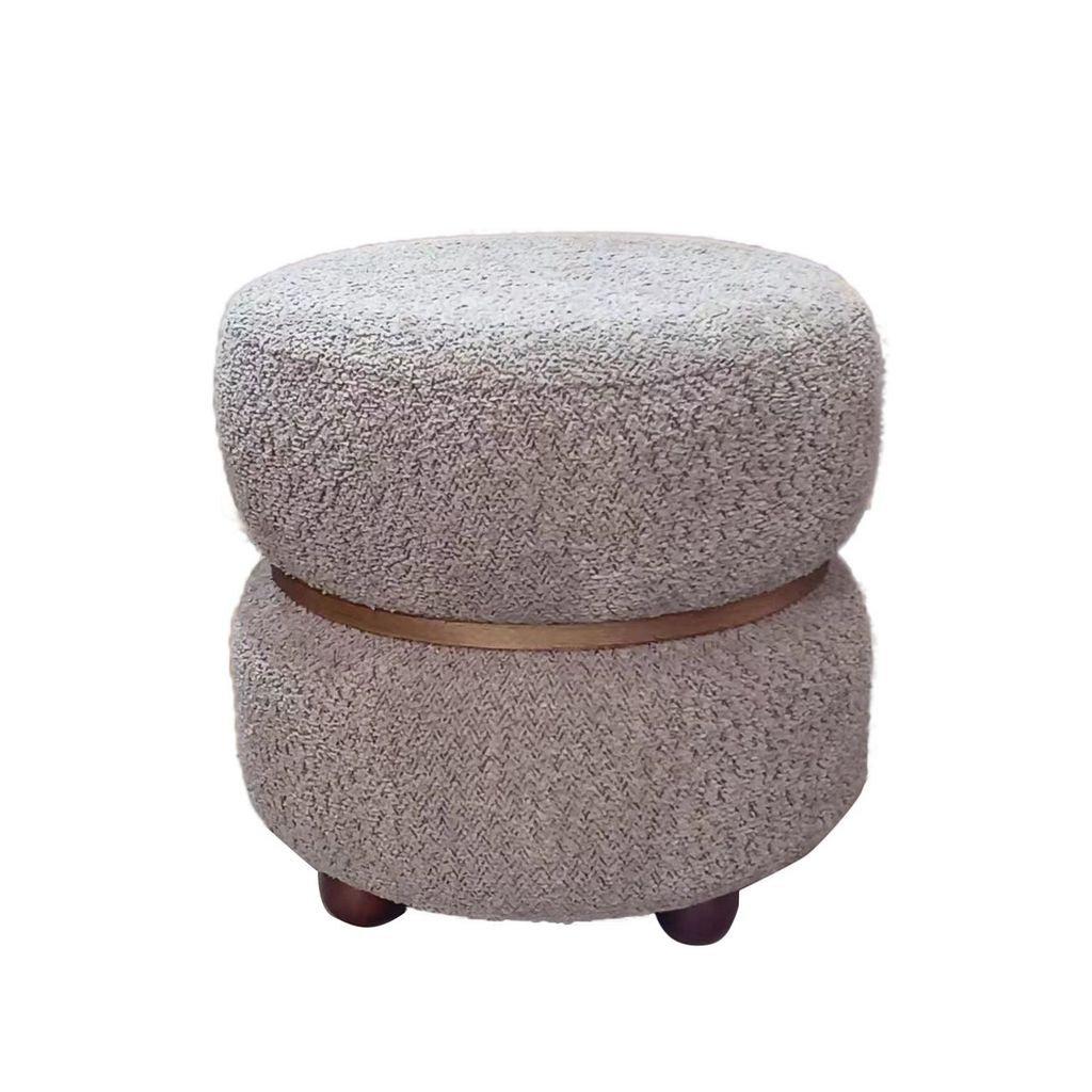 Mercer41 Deneishia Sherpa Fabric Round Double Poof Stool Ottoman | Wayfair