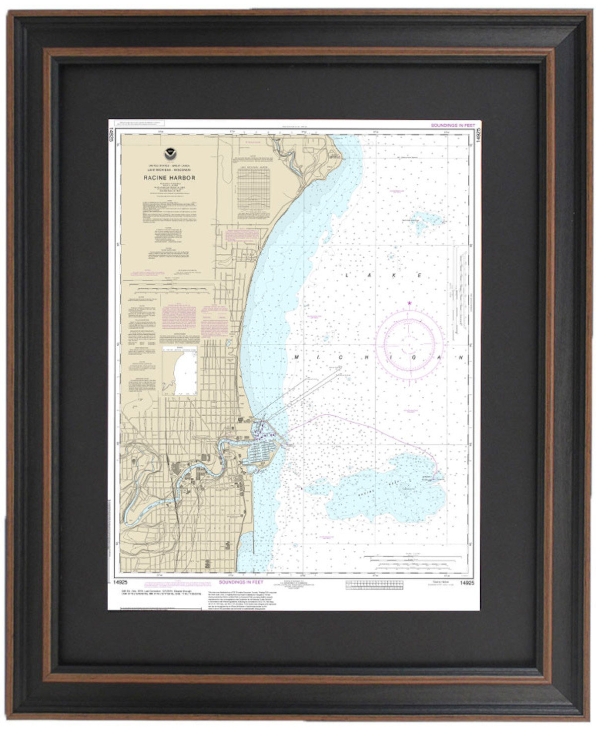 Longshore Tides Racine Harbor | Nautical Chart | Framed Print | Wayfair