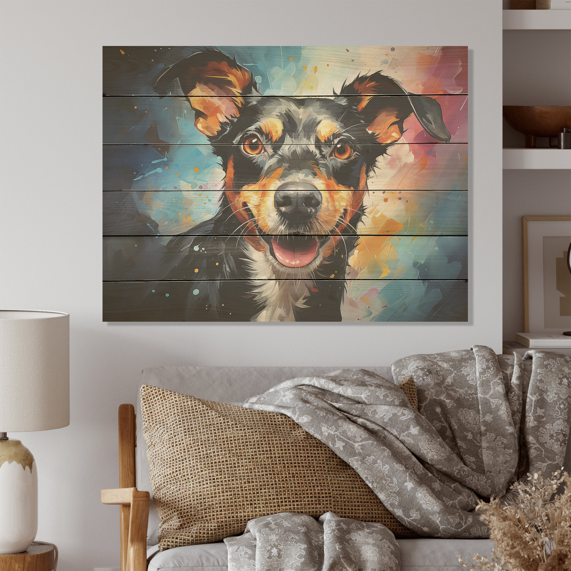 Lark Manor™ Popart Rat Terrier Rascal - Dog Wood Wall Art On Natural ...