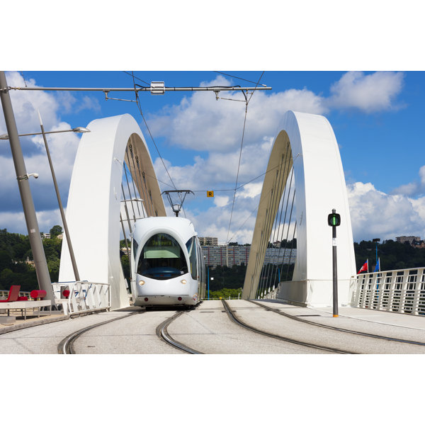 17 Stories Tram On The Bridge by Vwalakte - Wrapped Canvas Photograph ...