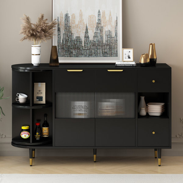 Mercer41 Rotating Storage Cabinet with 2 Doors and 2 Drawers | Wayfair