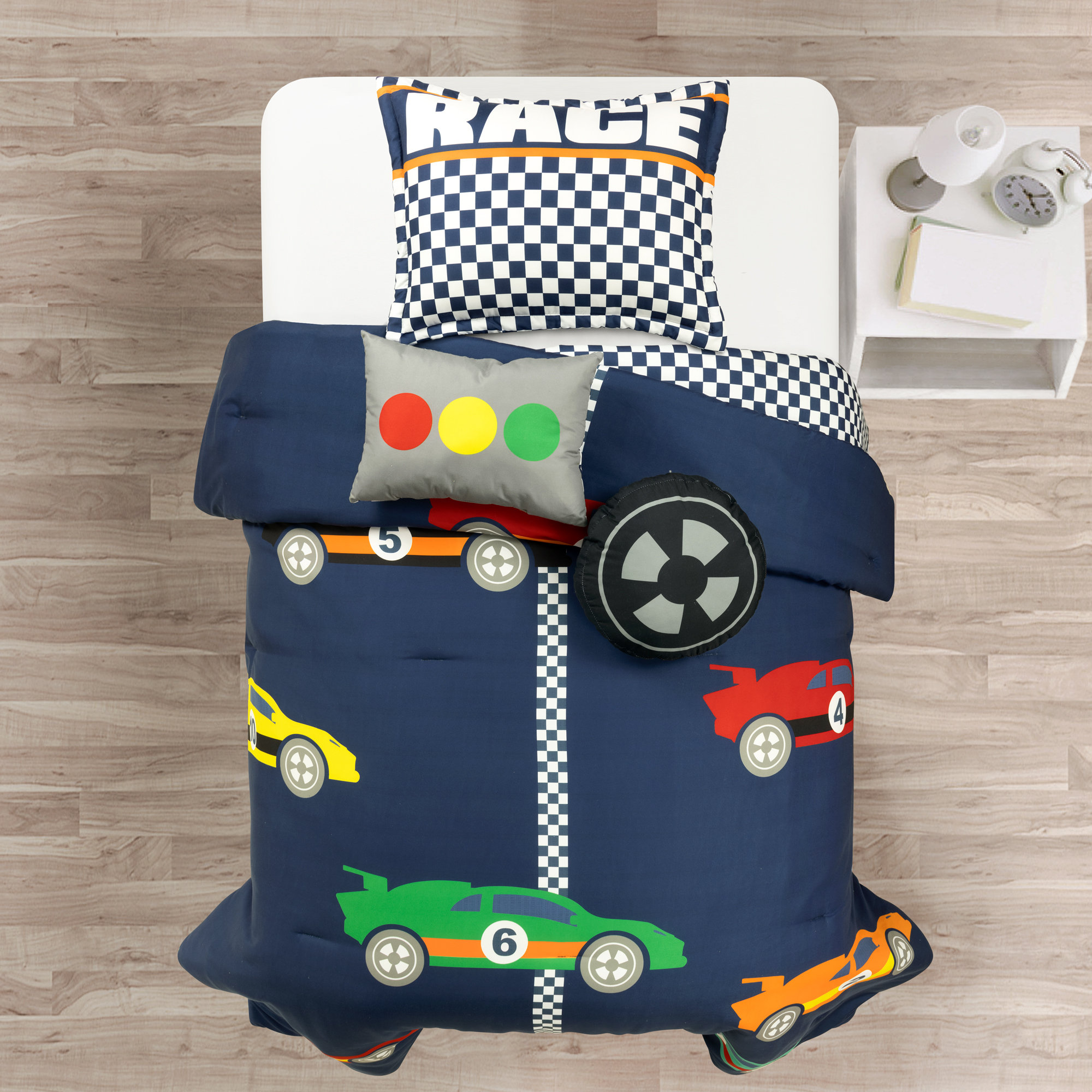 Lush Decor Racing Cars Reversible Oversized Comforter Navy & Reviews ...