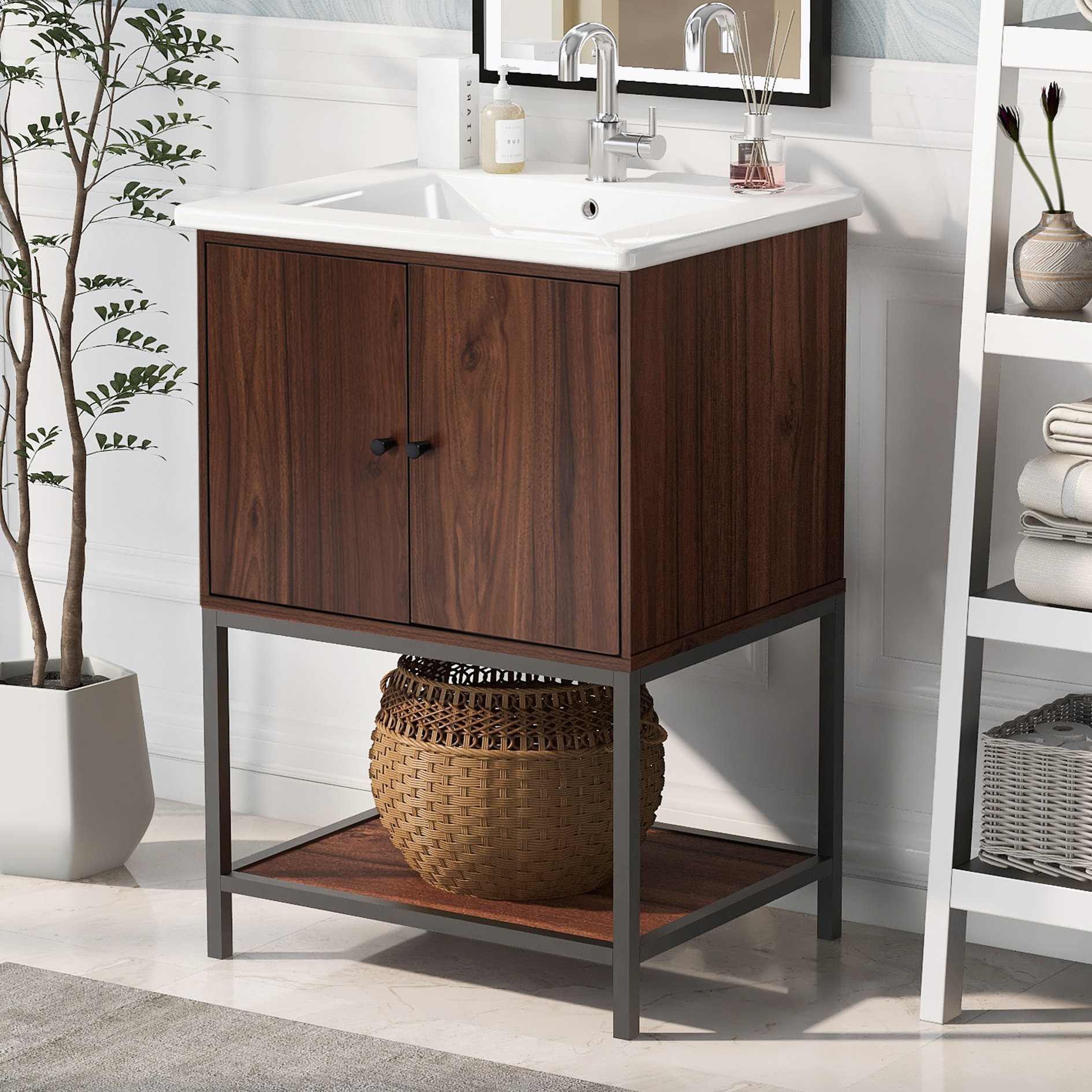 Wrought Studio™ Kaylonnie 24'' Single Bathroom Vanity with Top | Wayfair