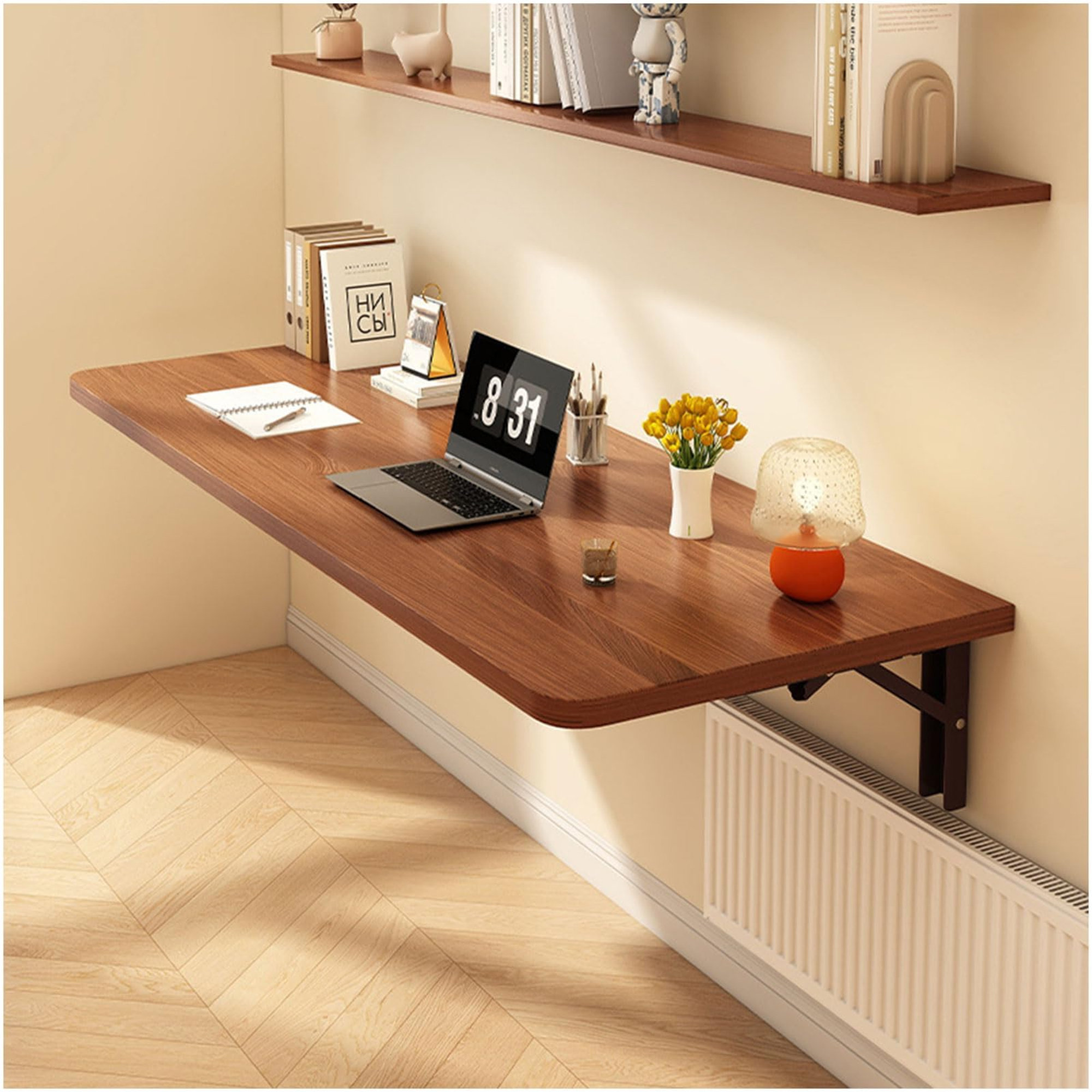 Ebern Designs Heavy Duty Wall Mounted Folding Table - Wooden Dining ...