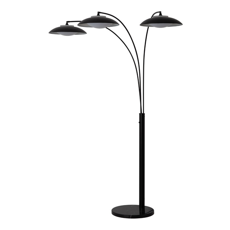 Saucer 3 Light Arc Floor Lamp - Matte Black | AllModern