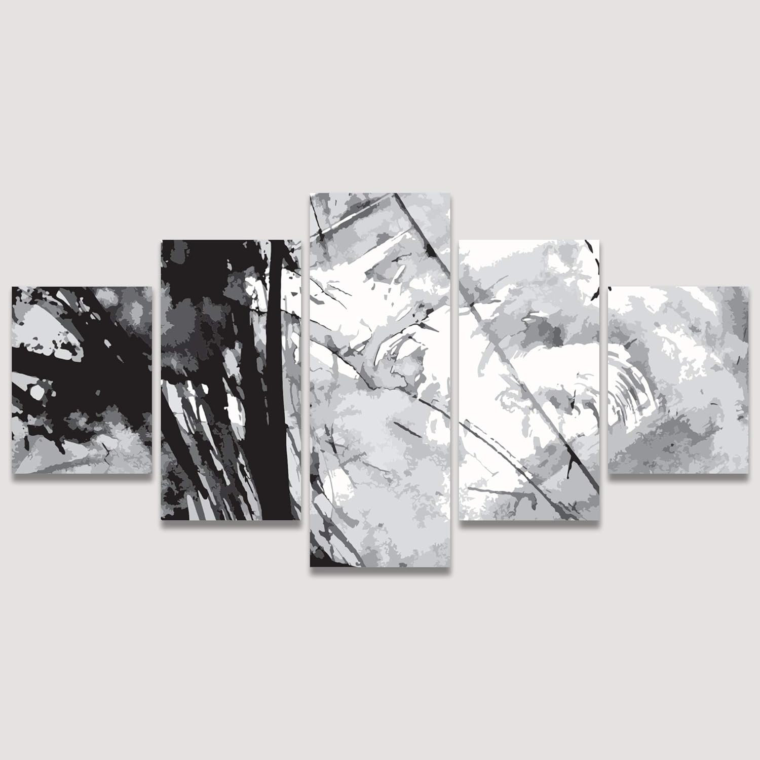 IDEA4WALL Grunge Abstract Paint Stroke Effect Black Cloud Abstract ...