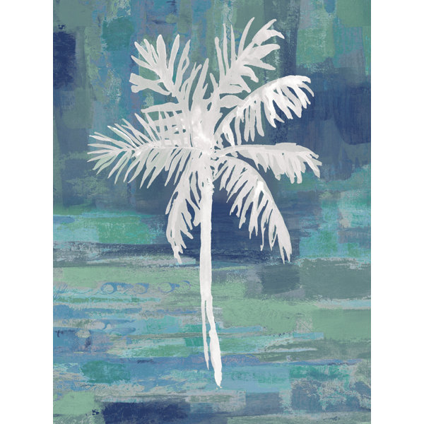 Bay Isle Home™ Haydin Abstract Palm Blue I On Canvas by Kristen Drew ...