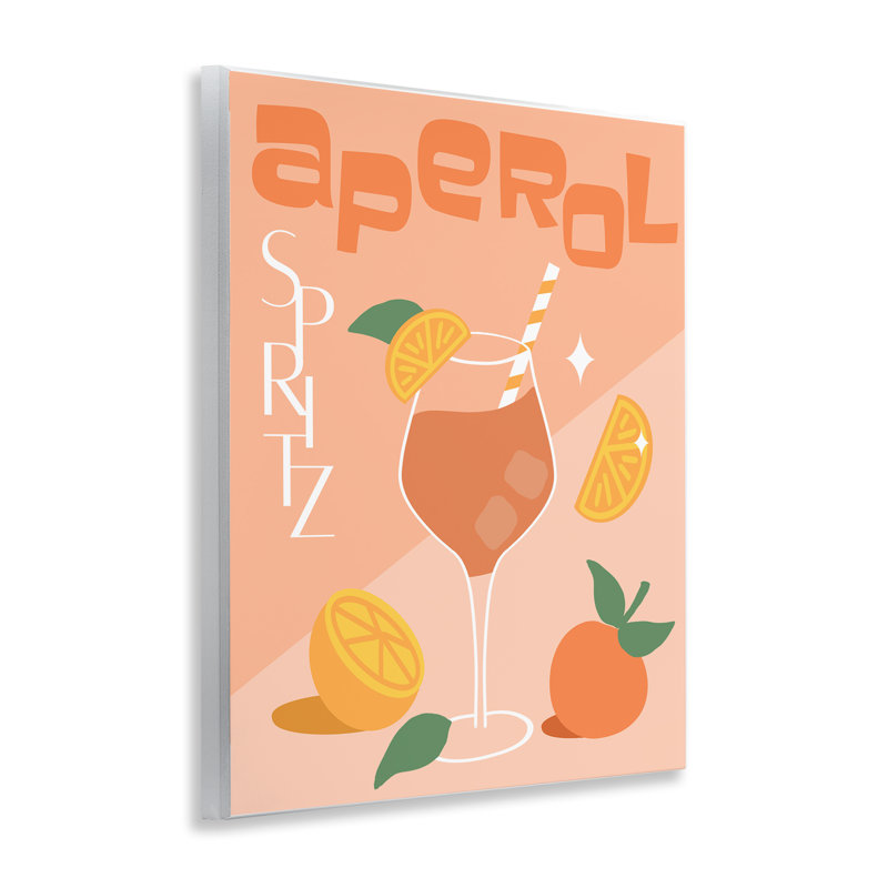 Ebern Designs Aperol Spritz Typography Wall Plaque Art by Anna Quach ...