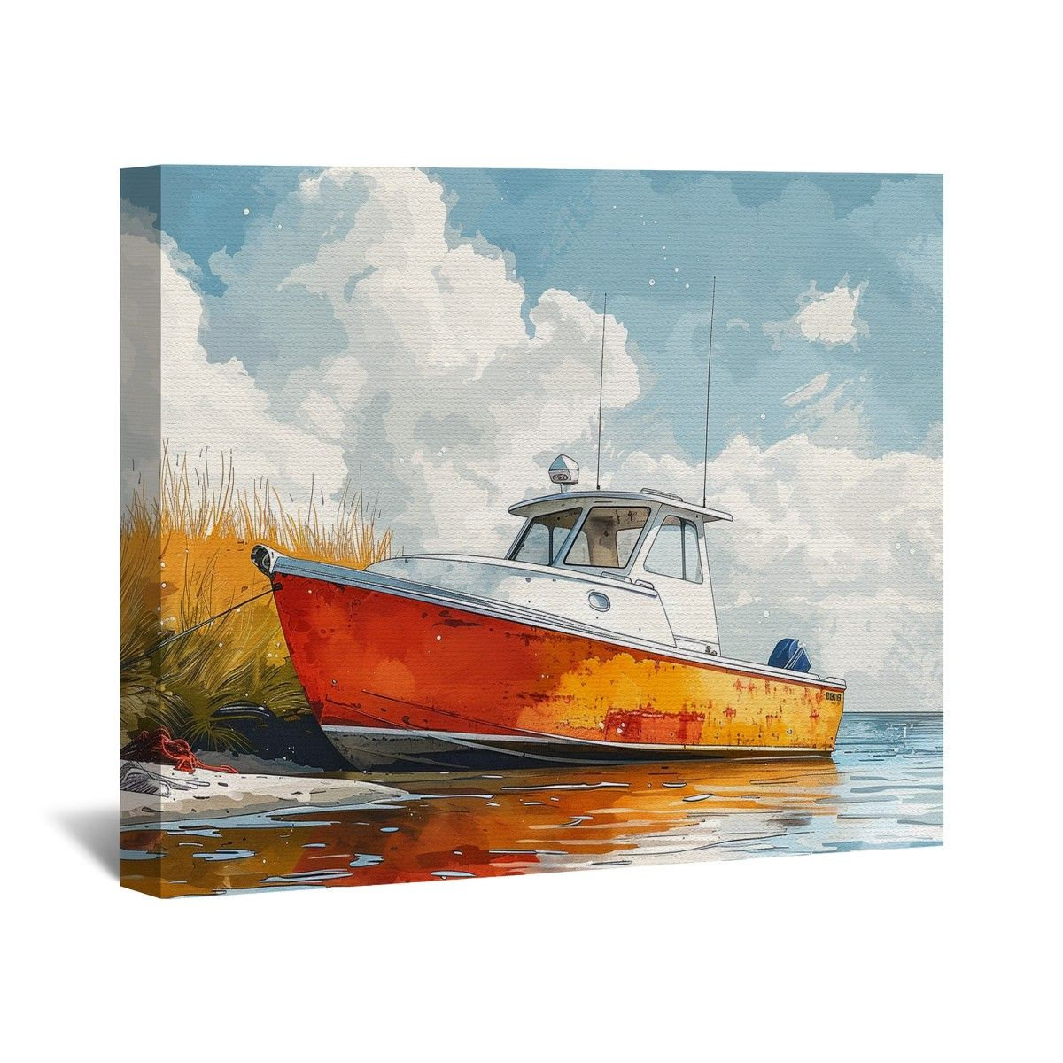 Breakwater Bay Fishing Boat Canvas Wrap - Marine Wall Decor - Wayfair ...
