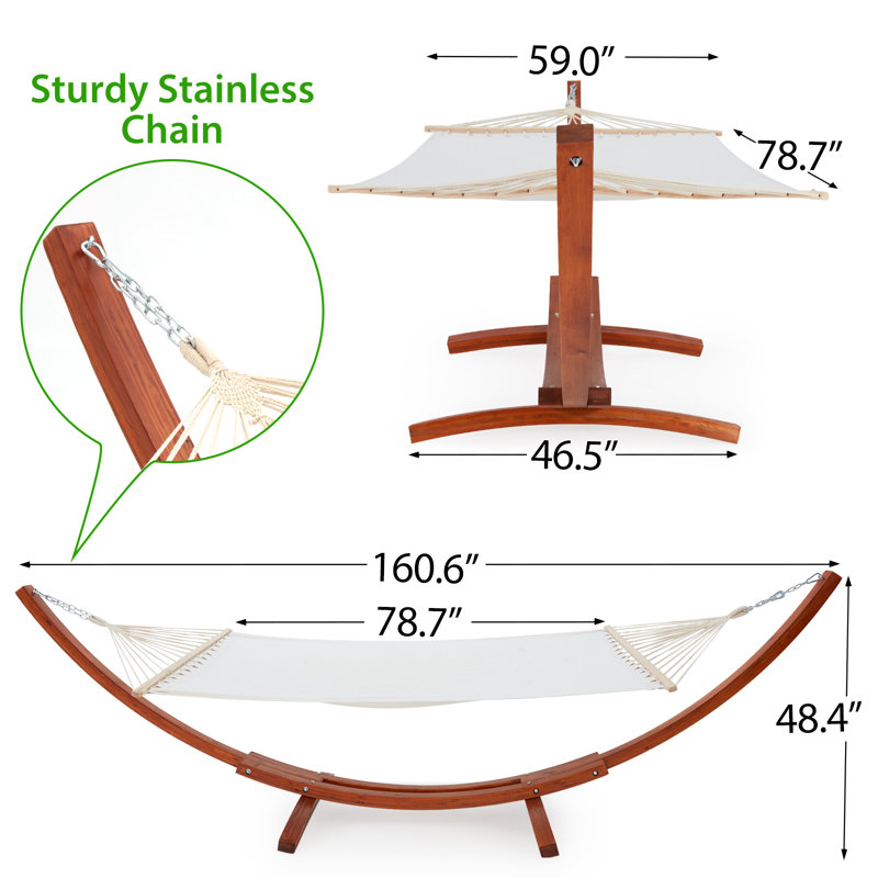 HOMHUM Double Spreader Bar Hammock with Stand & Reviews | Wayfair