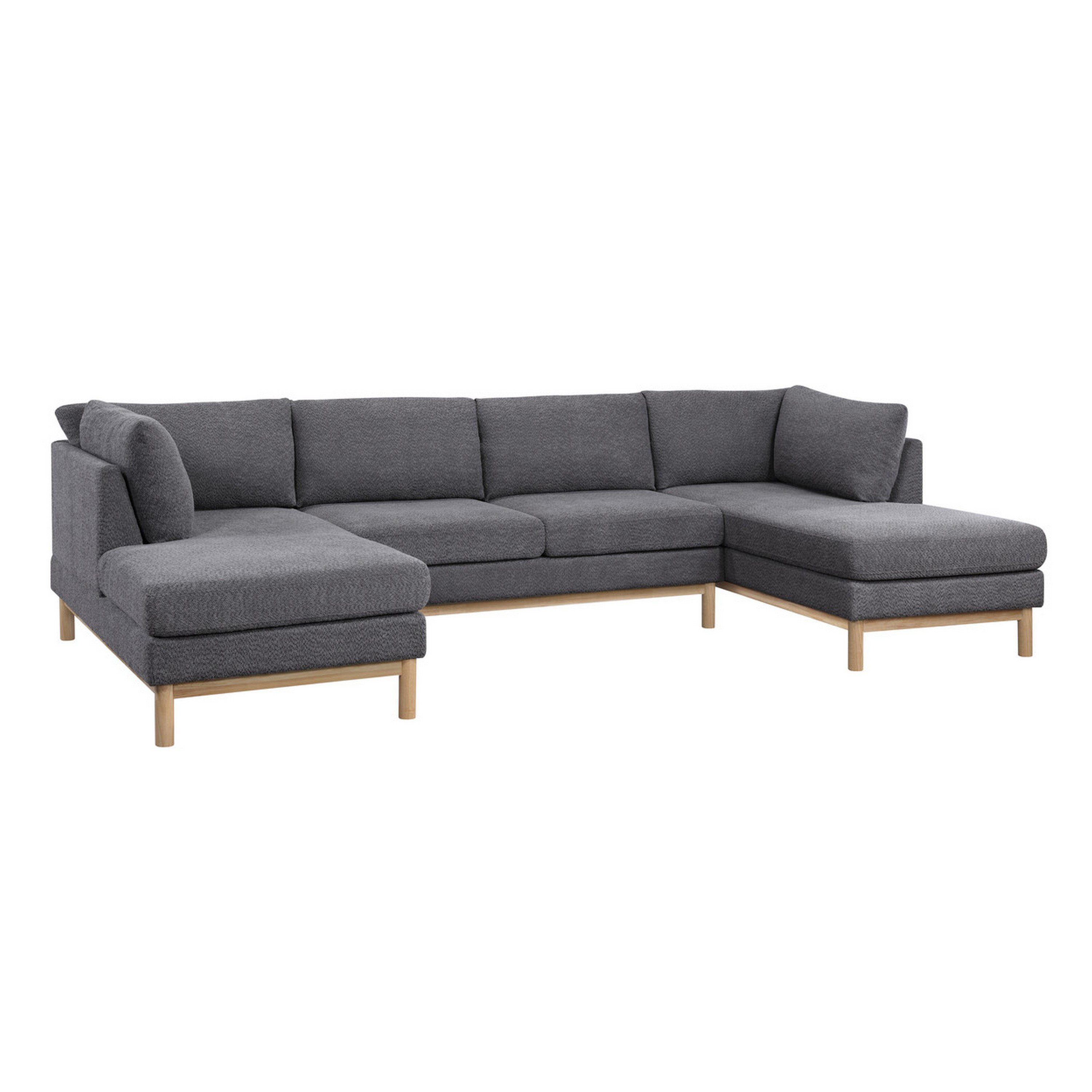 Latitude Run® Hle 124 Inch Wide Sectional Sofa Double Chaise, U Shape ...
