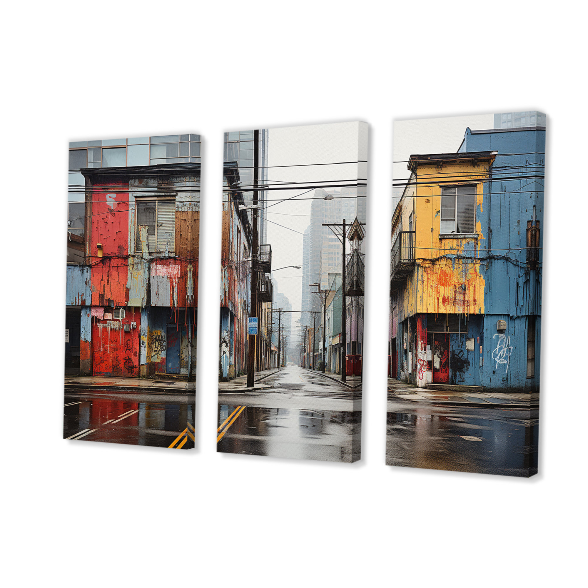 Latitude Run® Toronto Urban Graffiti IV - 3 Piece Wrapped Canvas Print ...