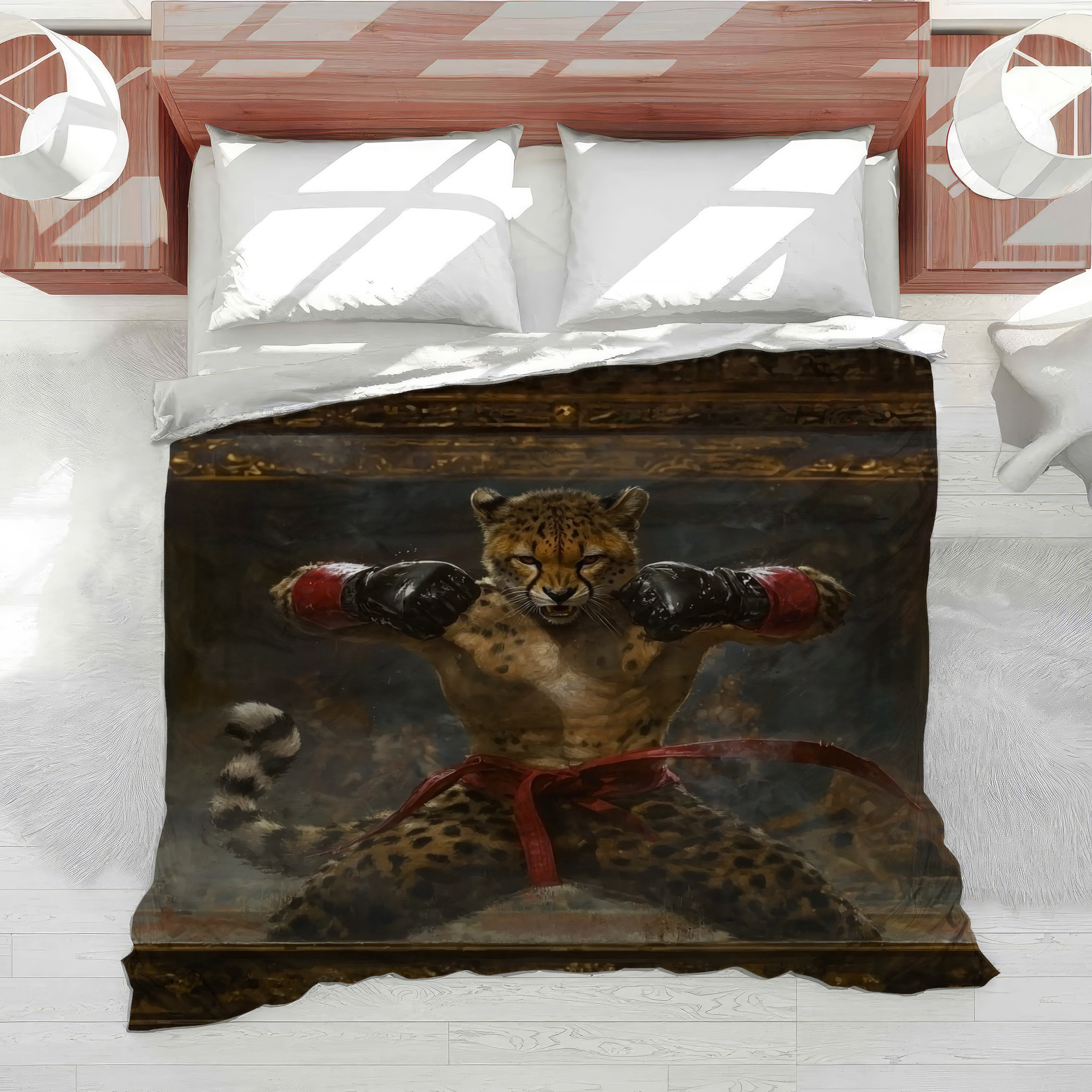 VisionDecor Boxing Cheetah Bedding Animal Comforter Gothic | Wayfair