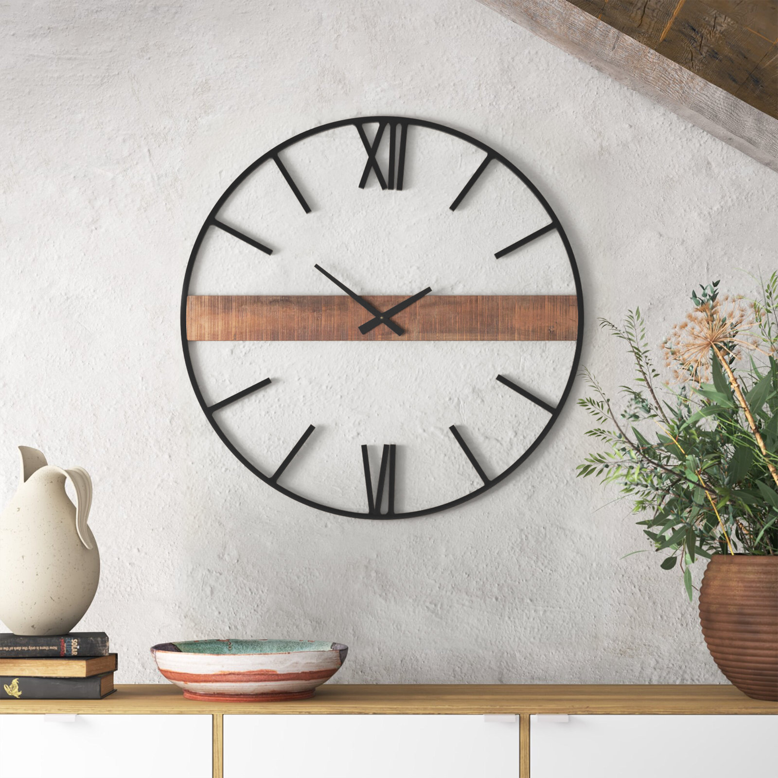 Union Rustic Oversized Hrutkay 36" Wall Clock & Reviews | Wayfair