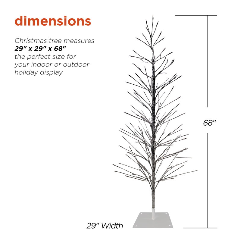 The Holiday Aisle® 5' H Slender Silver Cedar Christmas Tree with 180 ...