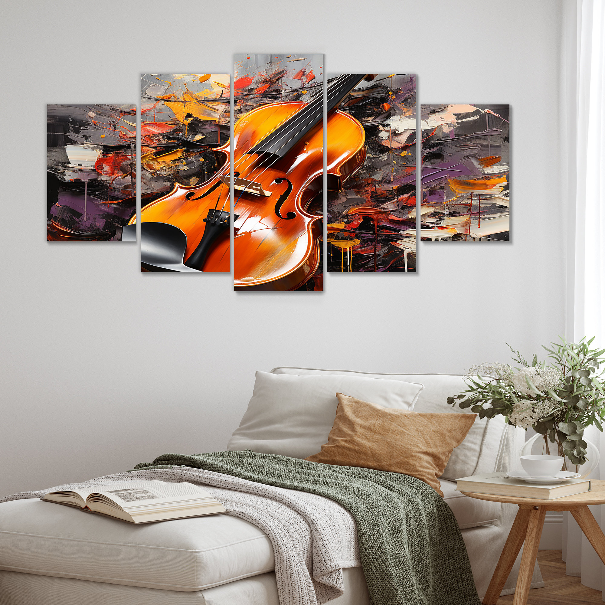 Latitude Run® Chello Jazz Rhapsody I - Music Multipanel Wall Art Canvas ...