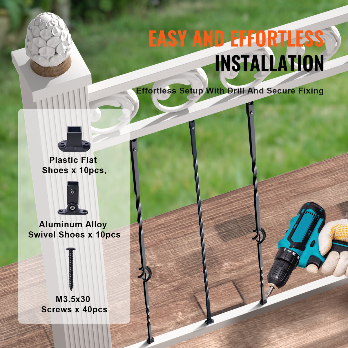 VEVOR Staircase Metal Balusters Decorative Banister Spindles | Wayfair