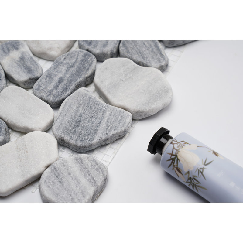 MatrixStoneUSA River Rock Snow Random Sized Marble Pebbles Mosaic Wall ...